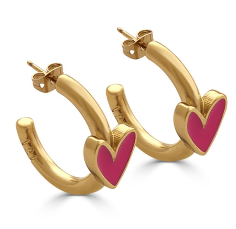 Pantallas Aro “Loco Amor” Oro/Rosa | Divina & Cruel
